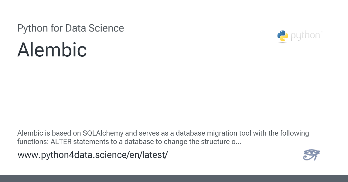 Alembic - Python for Data Science